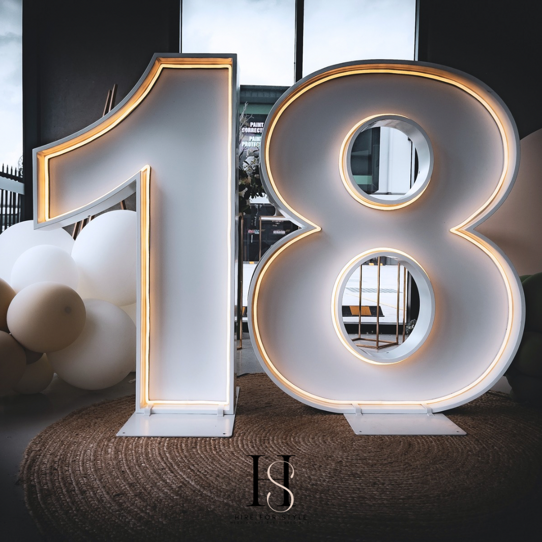 Hire Marquee Light Up Numbers – Hire For Style