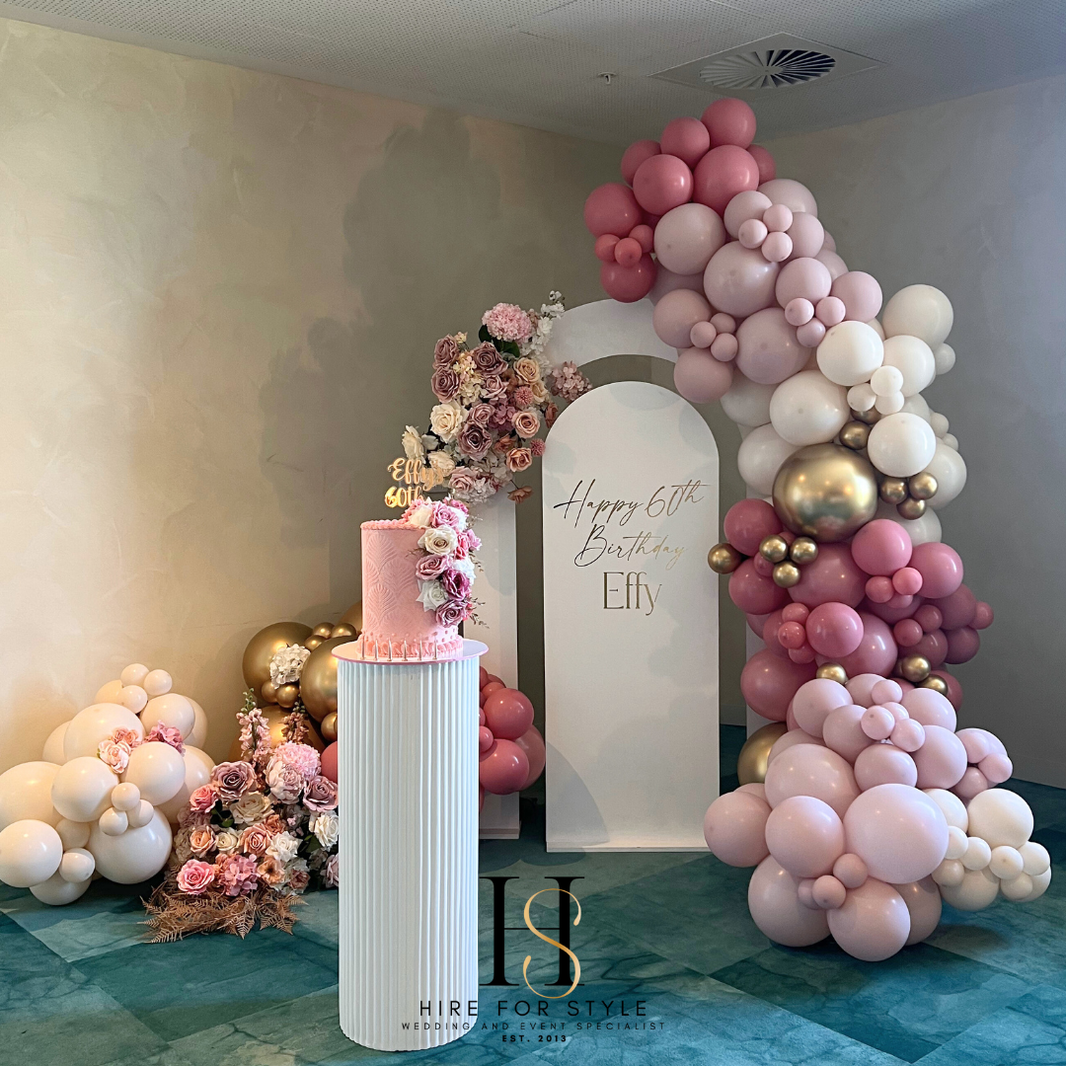 Arch Backdrop Balloon and Floral Packages – Hire For Style