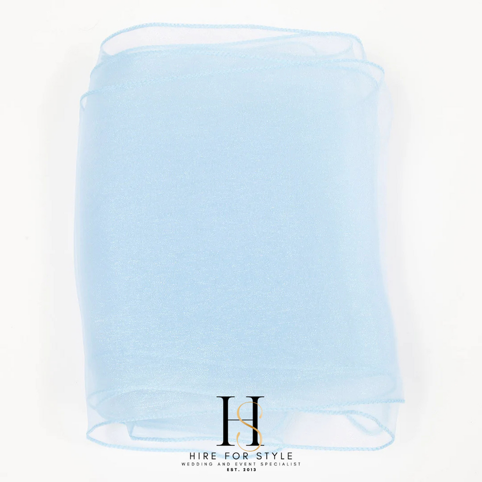 Hire our Light Blue Organza Chair Sashes – Hire For Style