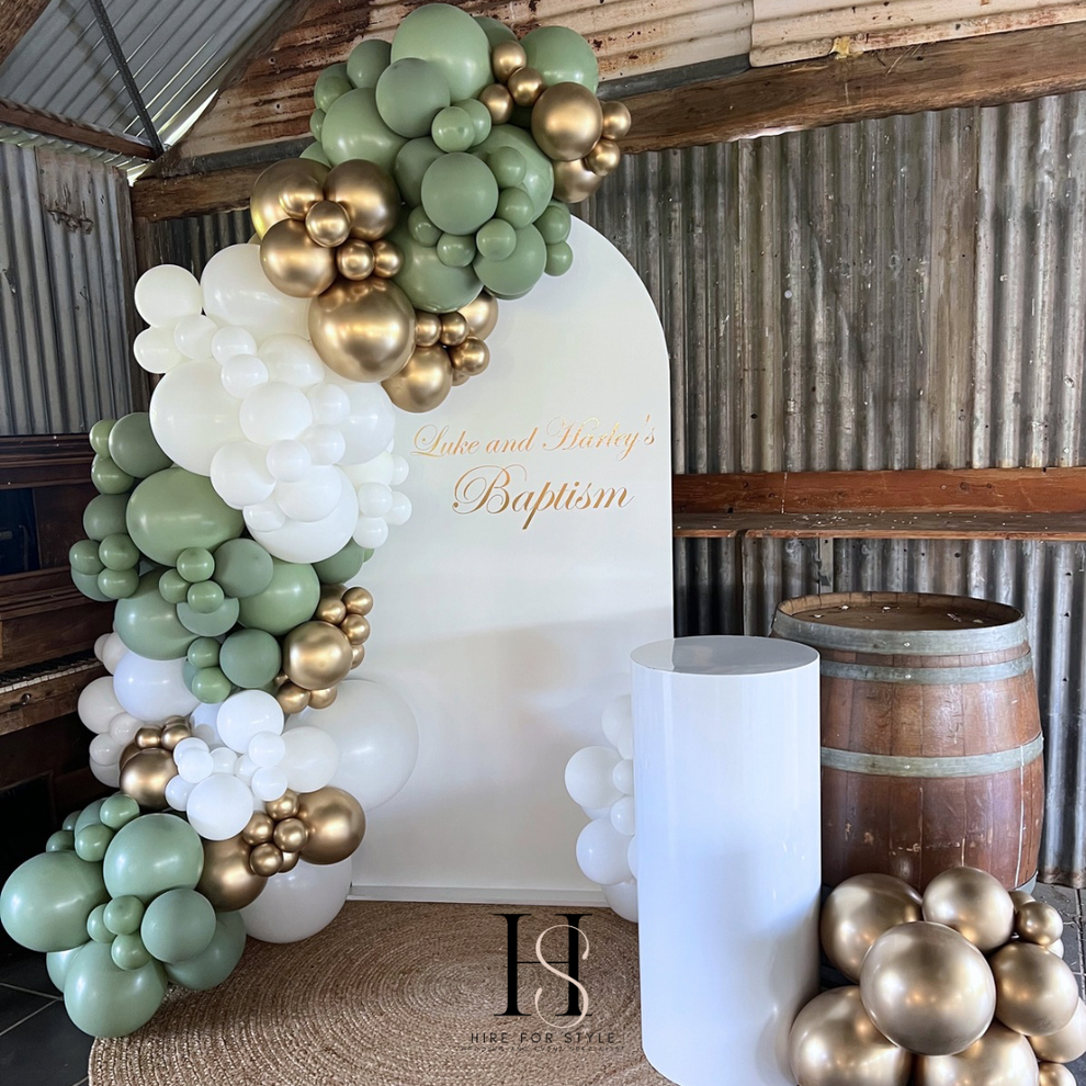 Single Full Arch Backdrop with Balloon Garland and Signage Package ...