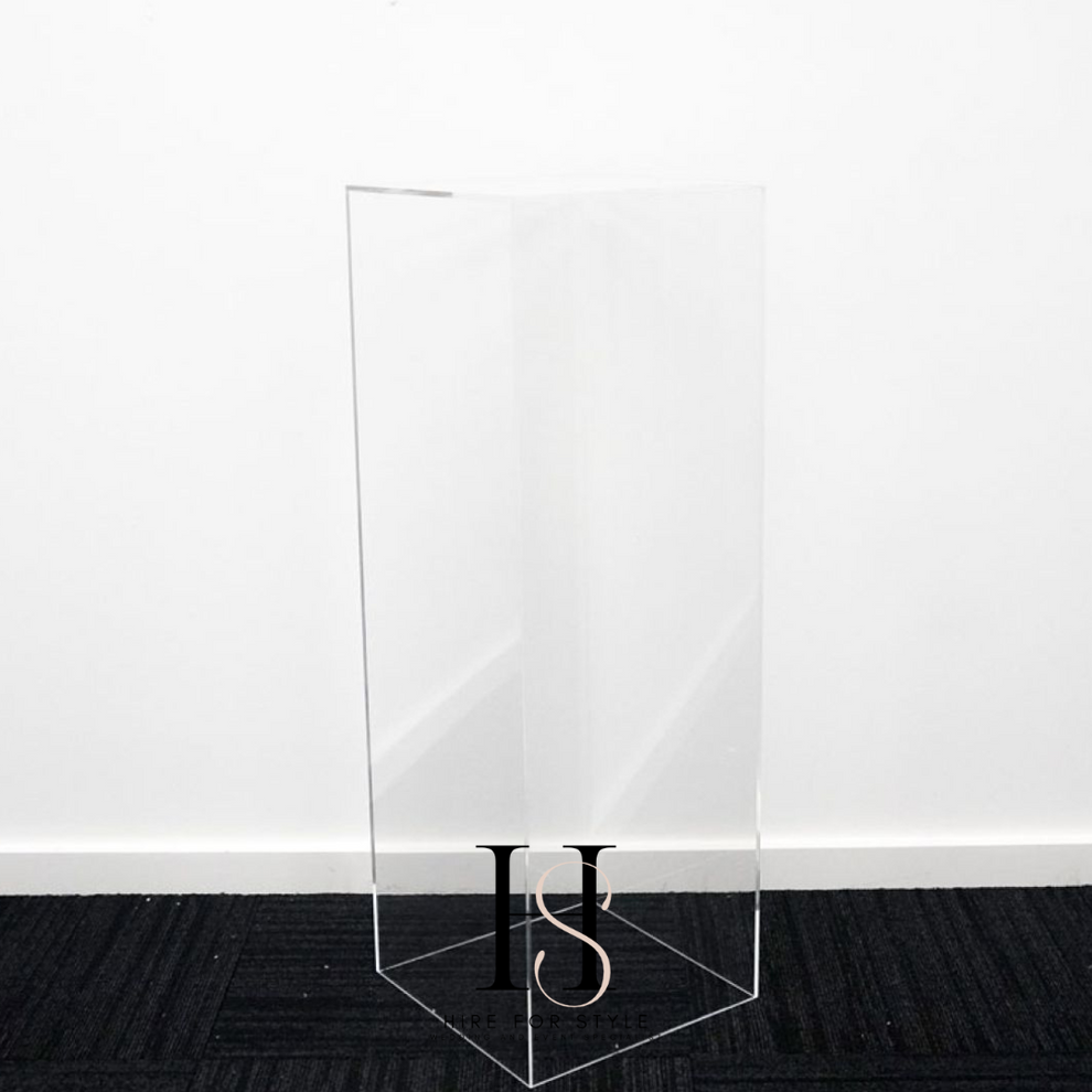 Clear Square Large Acrylic Plinth Hire – Hire For Style