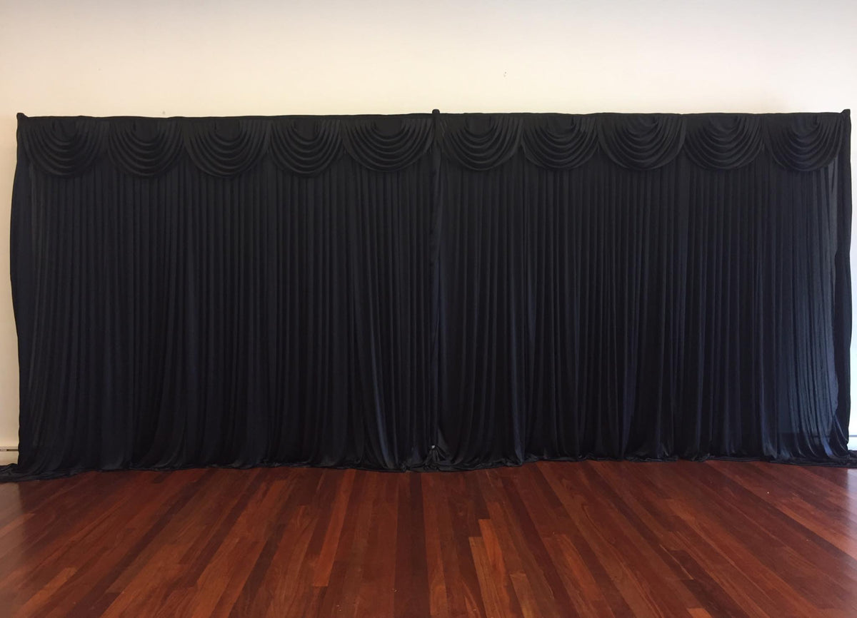 Black Satin Backdrop for Hire & Install | Hire For Style